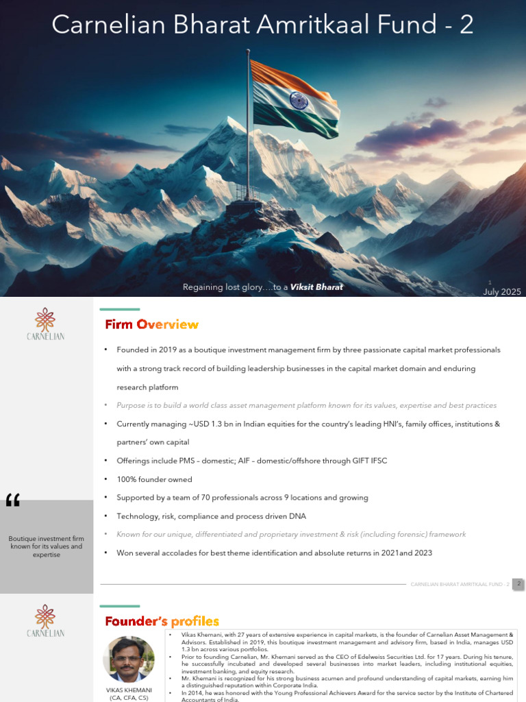 Carnelian Bharat Amritkaal Fund Overview | PDF | Investment Management ...
