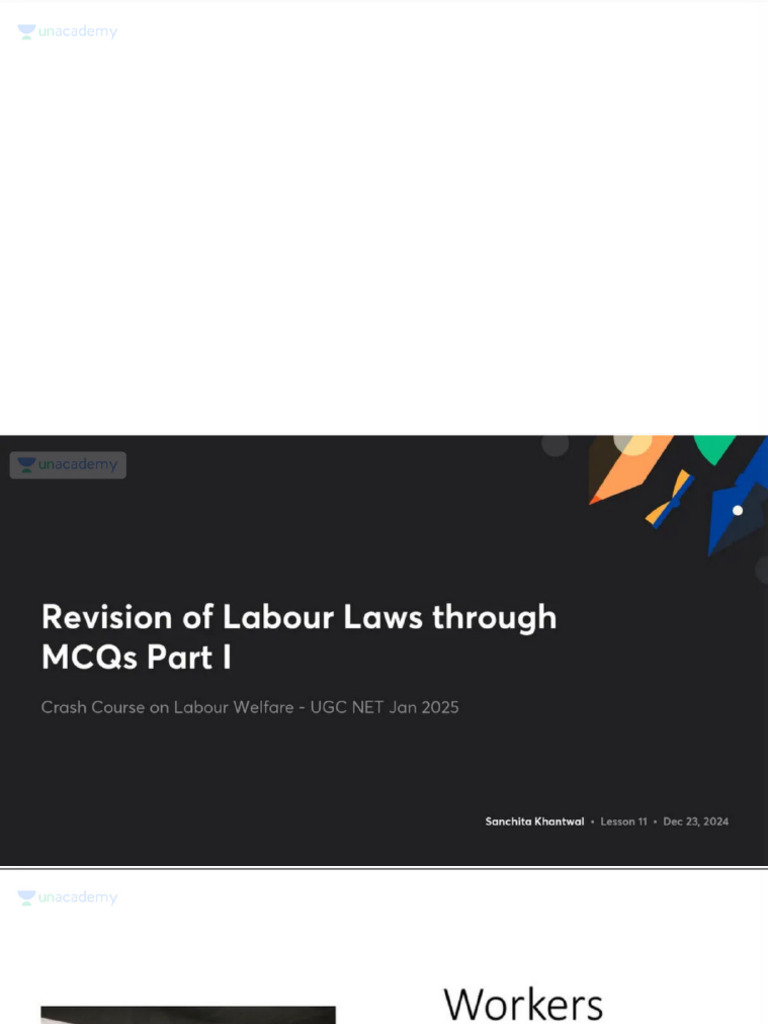 Revision of Labour Laws Through MCQs Part I With Anno | PDF