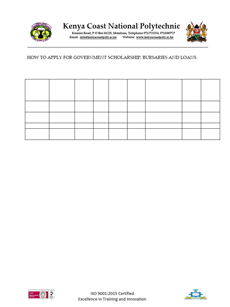 How To Apply For Government Scholarship Bursaries and Loans2 | PDF