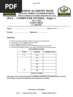 Form 3 - Computer Studies - Question Pape | PDF | Decimal | Microsoft Word