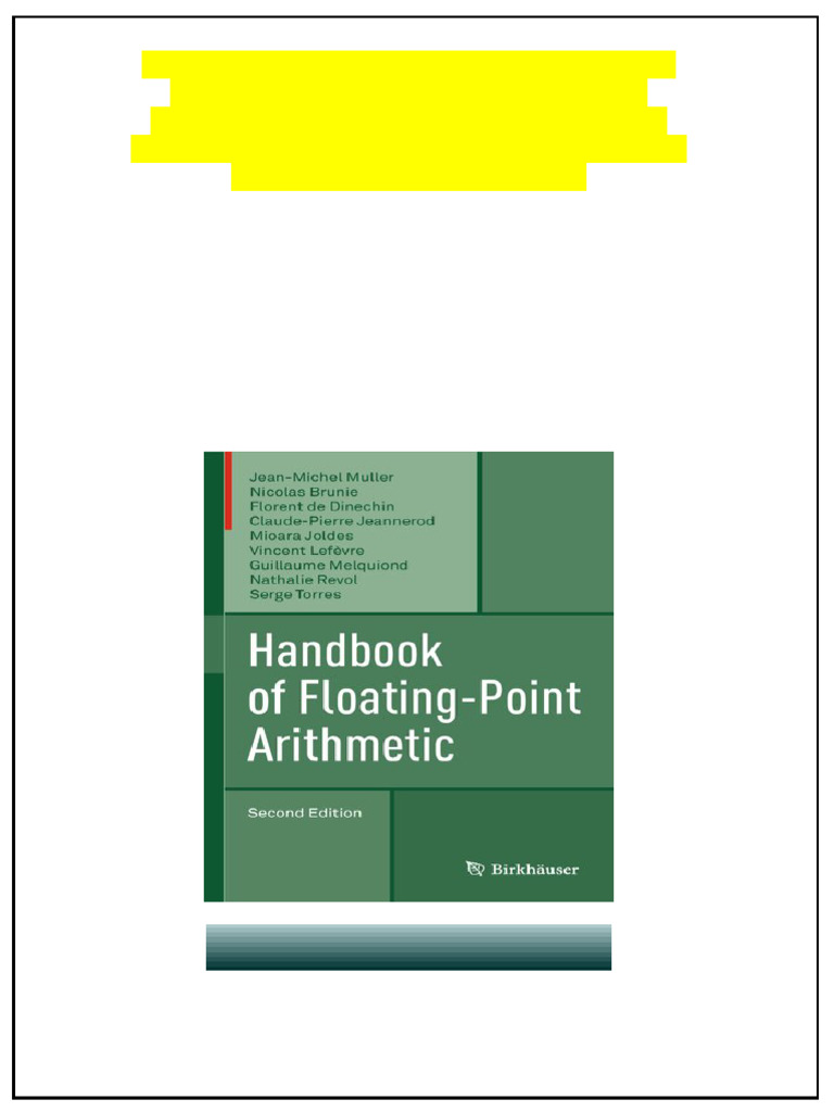 Handbook of Floating Point Arithmetic 2nd Edition Jean Michel Muller Nicolas Brunie Florent De ...