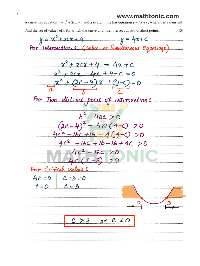 Curve and Line Intersection Analysis | PDF | Circle | Analytic Geometry