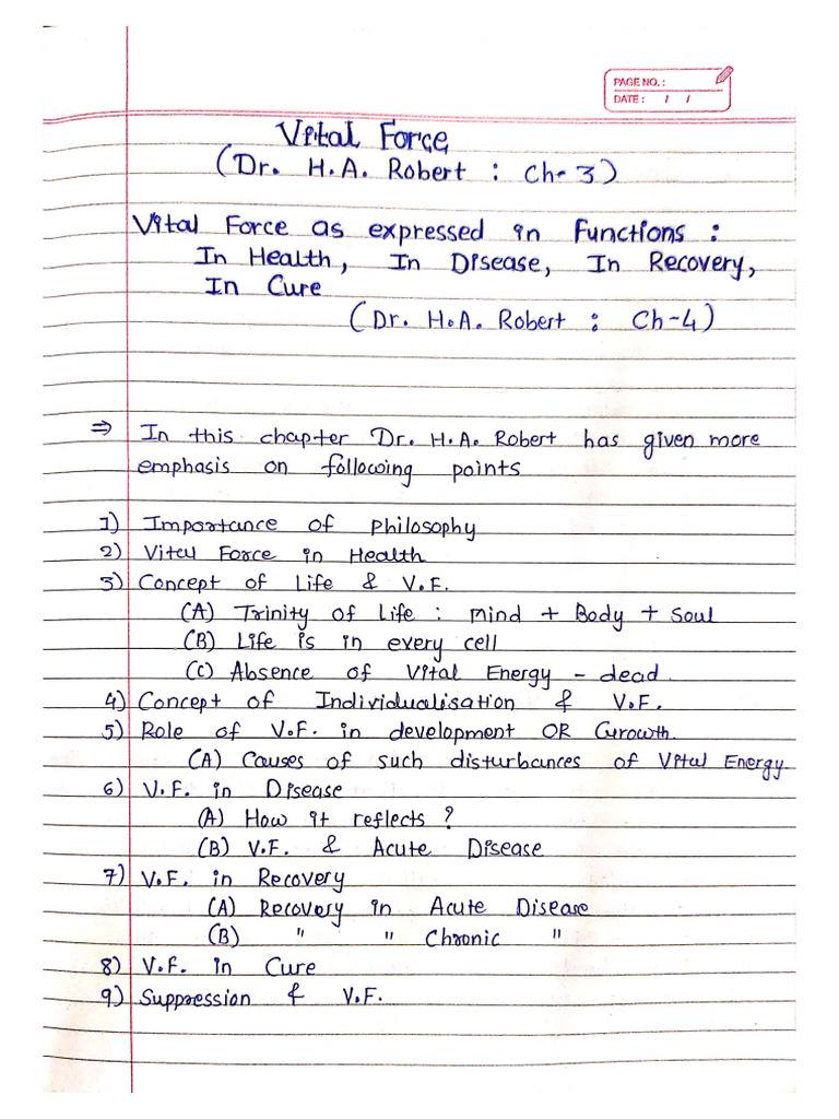 3.h.a.robert Philosophy CH 3&4, Vital Force | PDF