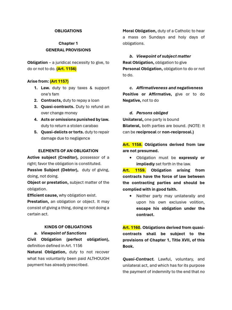 Understanding Legal Obligations and Types | PDF | Indemnity | Legal ...