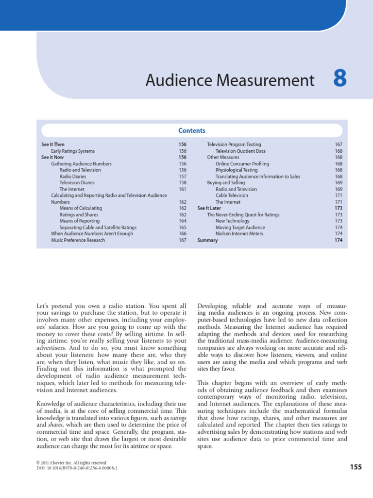 MedoffCh8 Audience-1 | PDF | Audience Measurement | Media Market