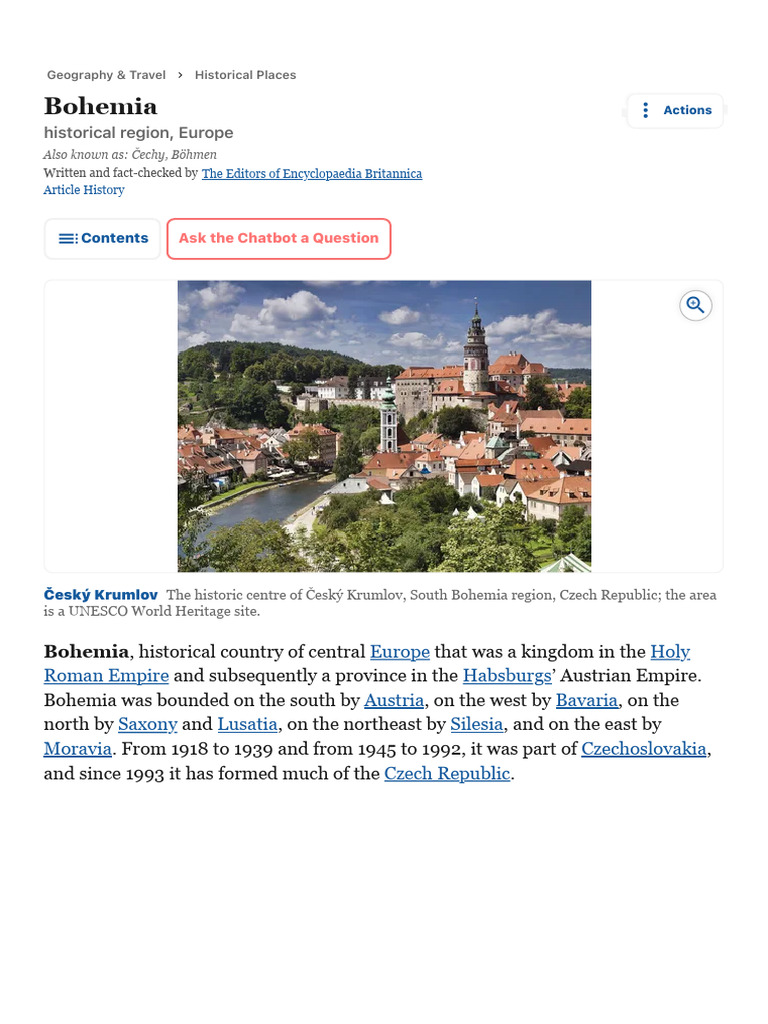 Bohemia History, Location, & Facts | PDF | Czechoslovakia | Czech Republic