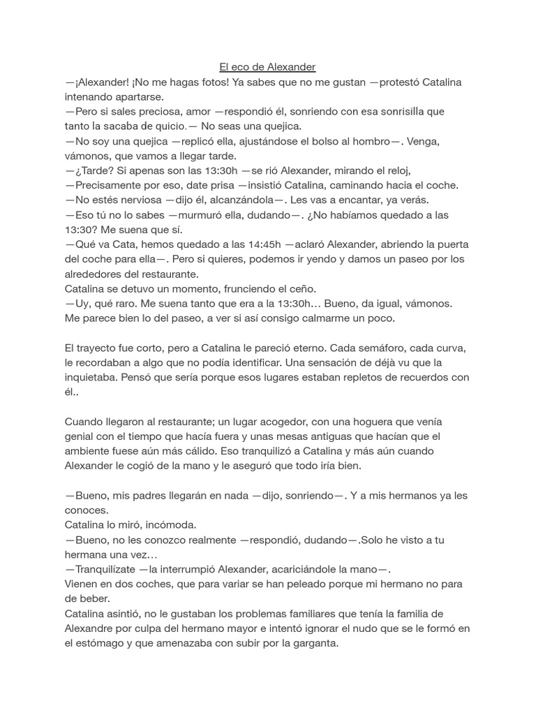 El eco de Alexander: un amor perdido | PDF