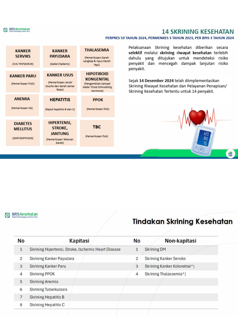 14 Skrining Kesehatan BPJS Kesehatan | PDF