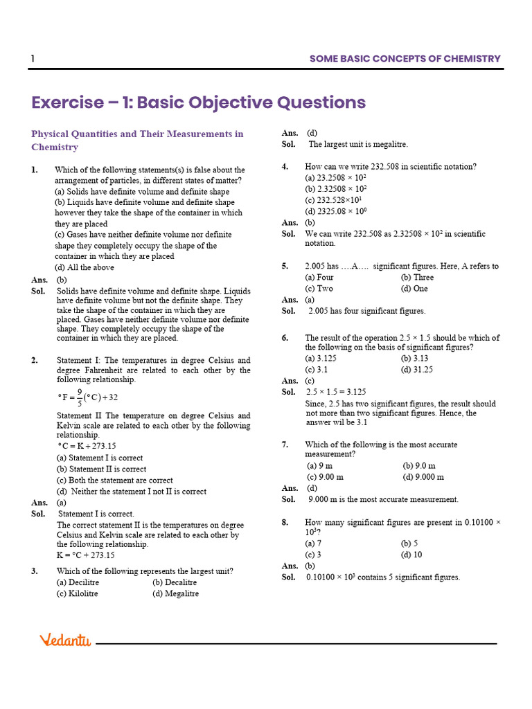Basic Chemistry Concepts and Measurements | PDF | Mole (Unit ...