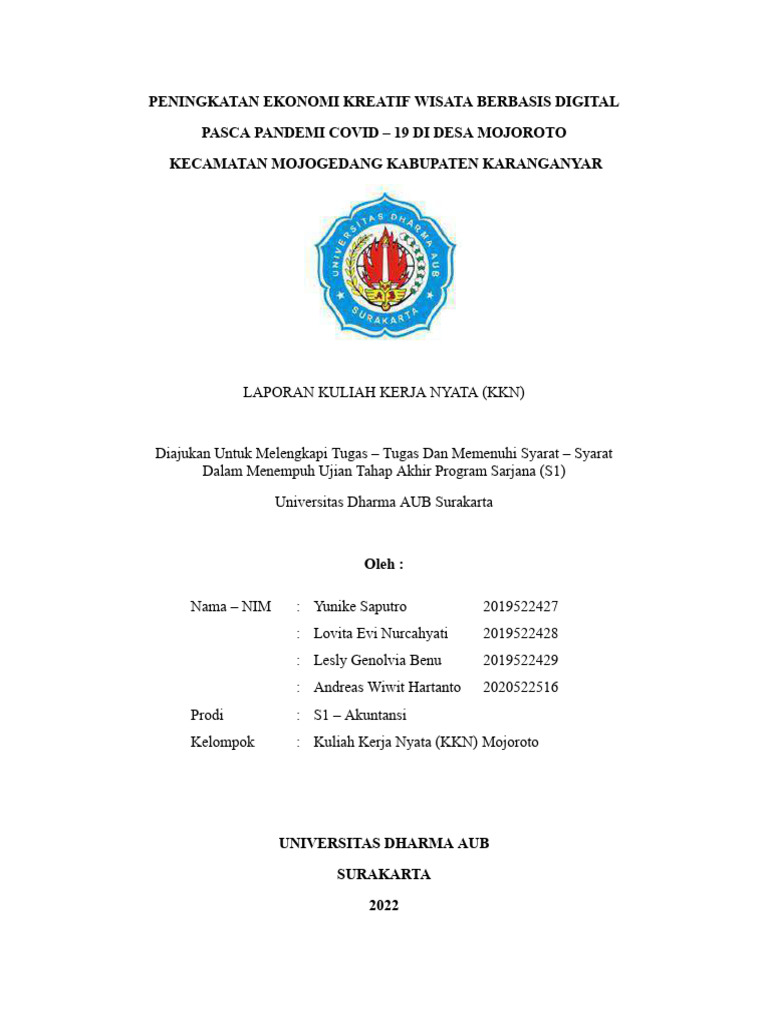 Plang Desa KKN Mojoroto 2022 | PDF