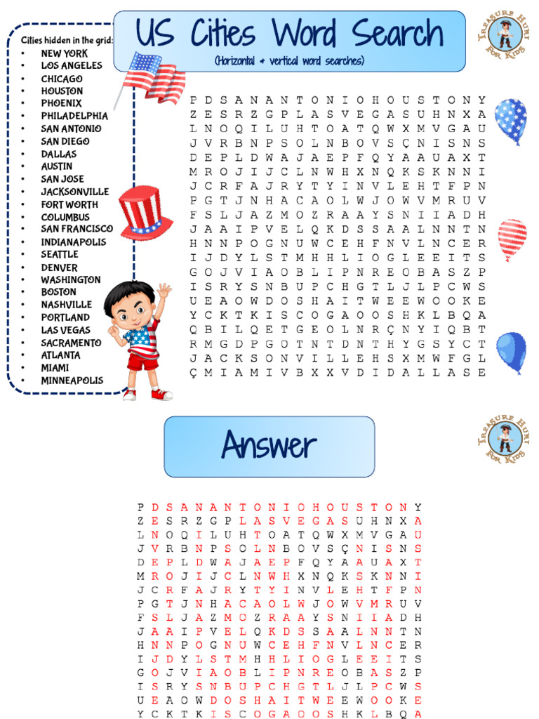 United States Cities Word Search | PDF