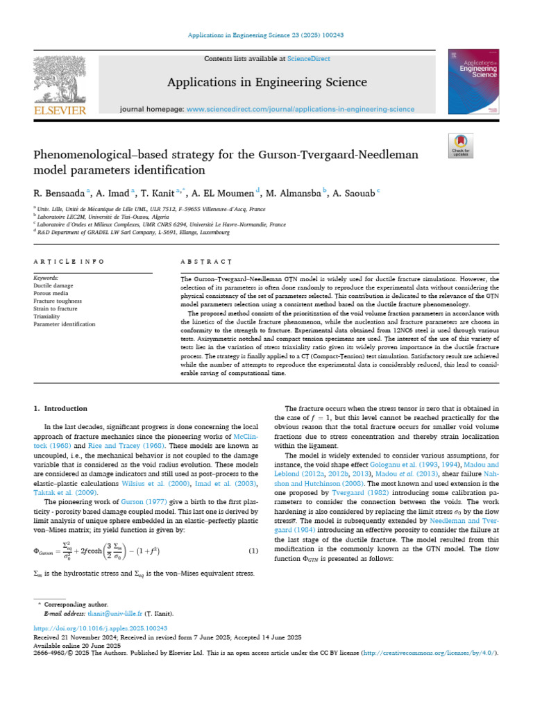 1 s2.0 S266649682500041X Main | PDF | Fracture | Ductility