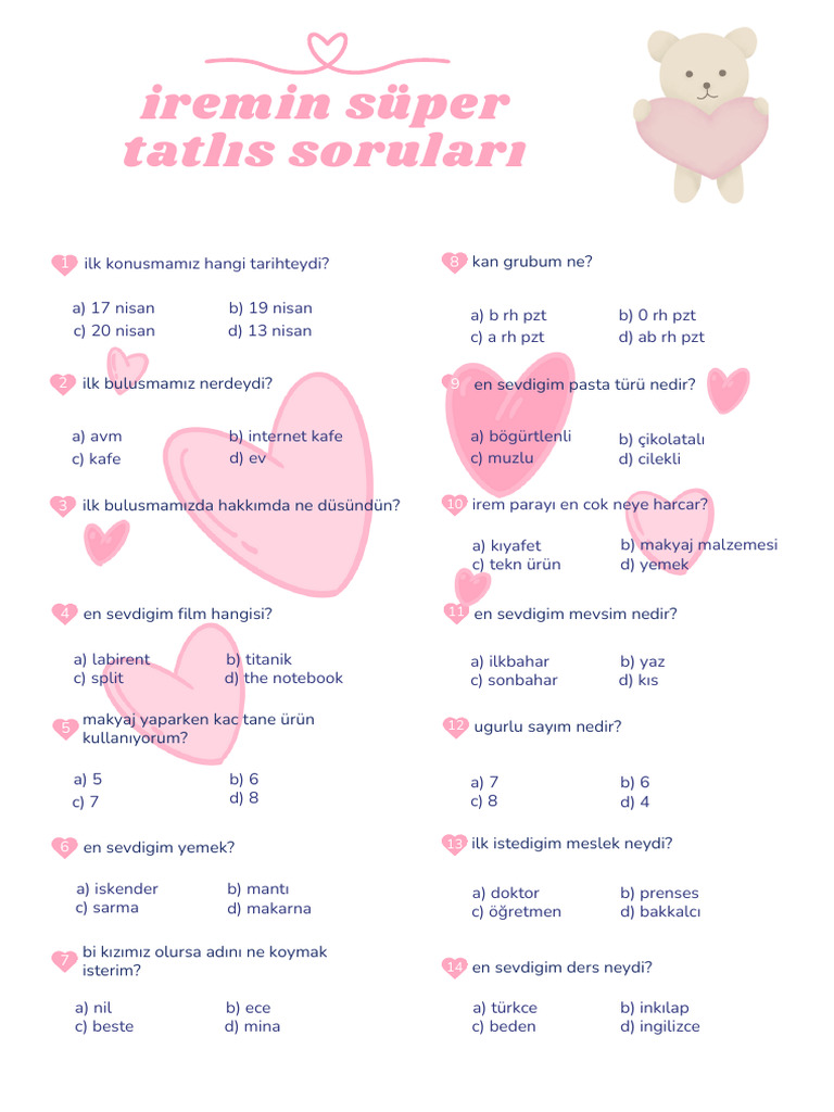 Daily Life Multiple Choice Quiz Worksheet in Orange Simple Style | PDF