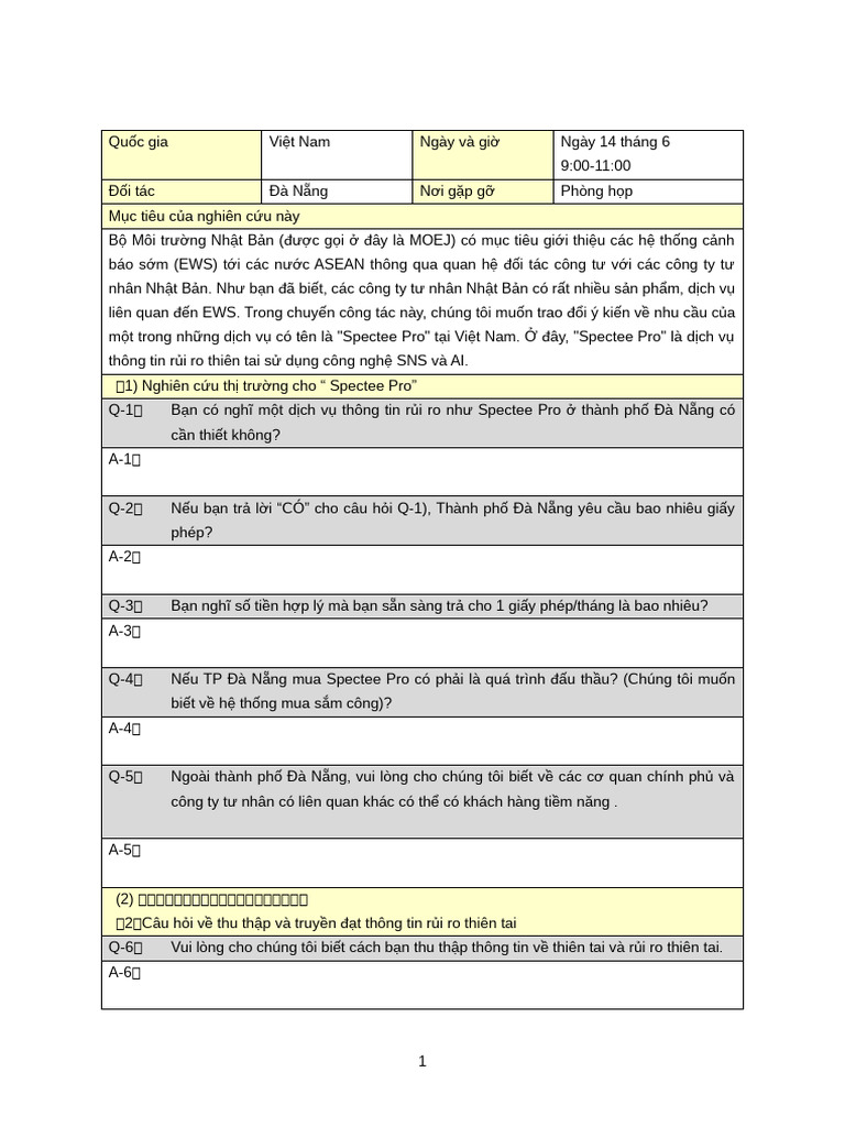 Questionnaire Da Nang 240614【VN】 | PDF