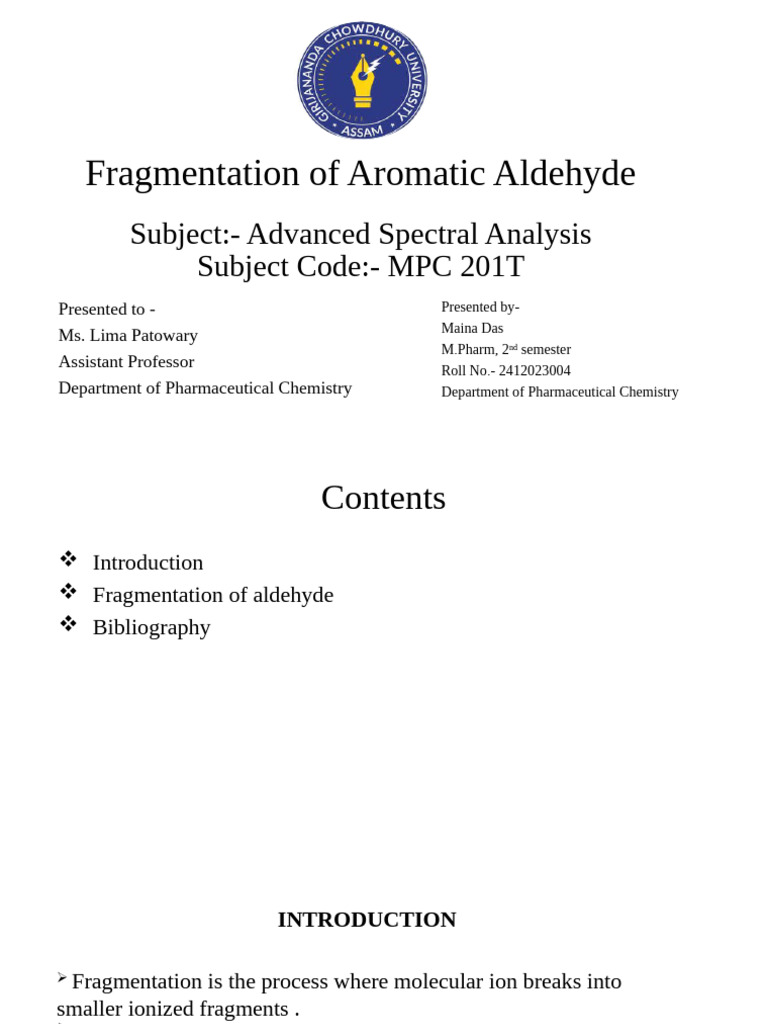 Benzaldehyde Mass Spectrum Analysis | PDF | Mass Spectrometry | Chemistry
