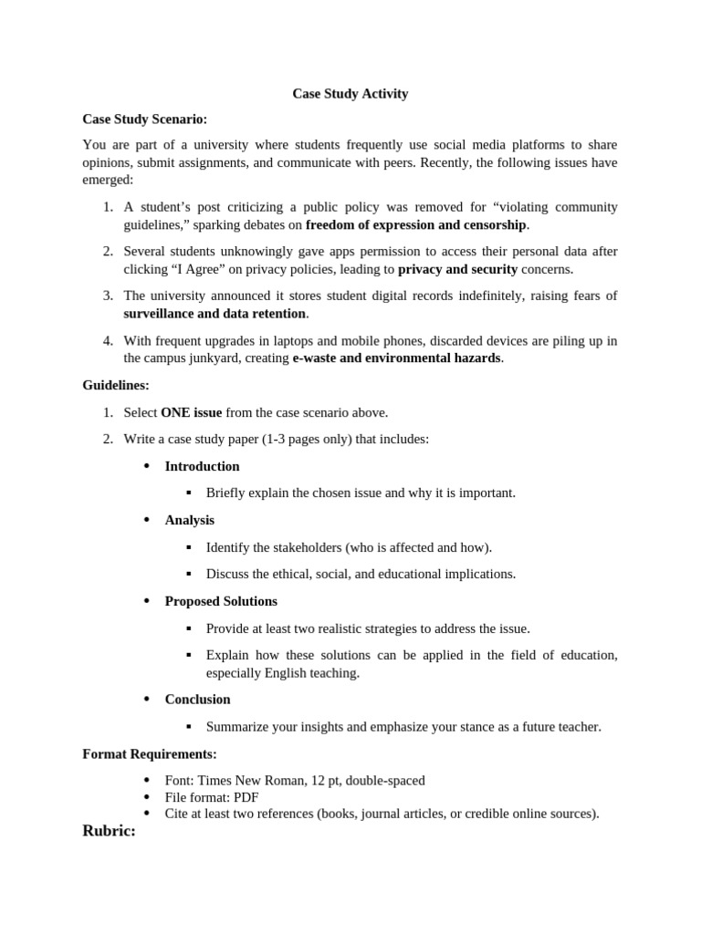 Case Study Activity - TTL | PDF | Privacy