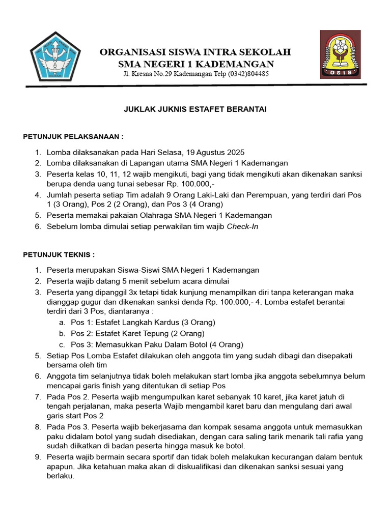 Juklak Juknis Lomba Smof-4 2025 | PDF