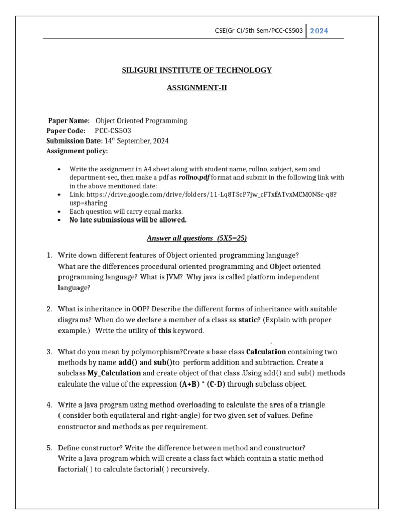 Java Assignment1 | PDF