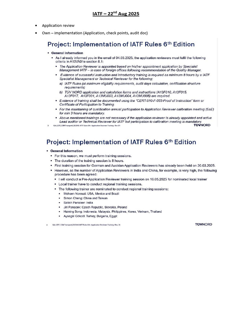 IATF Training | PDF