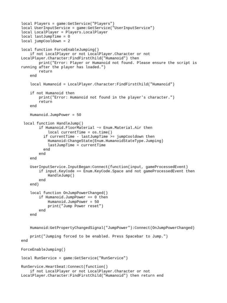 Universal Jump Power Script for Roblox | PDF