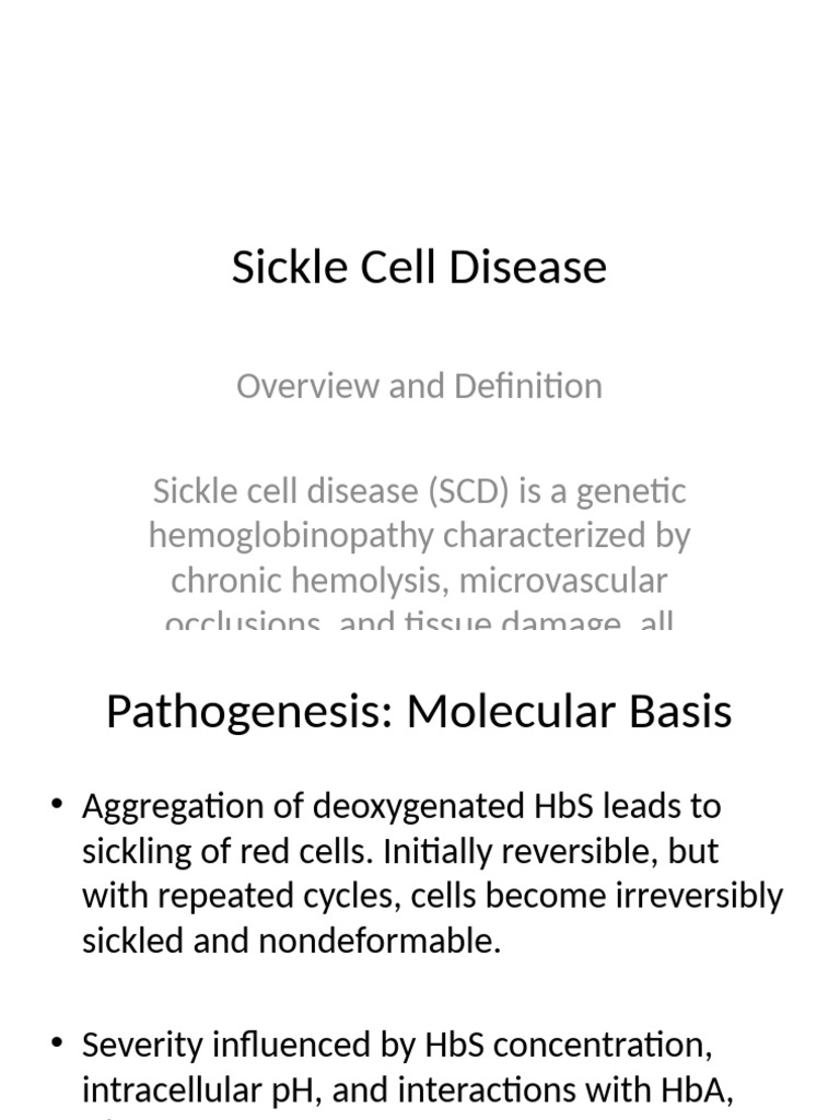 Sickle Cell Disease Presentation | PDF