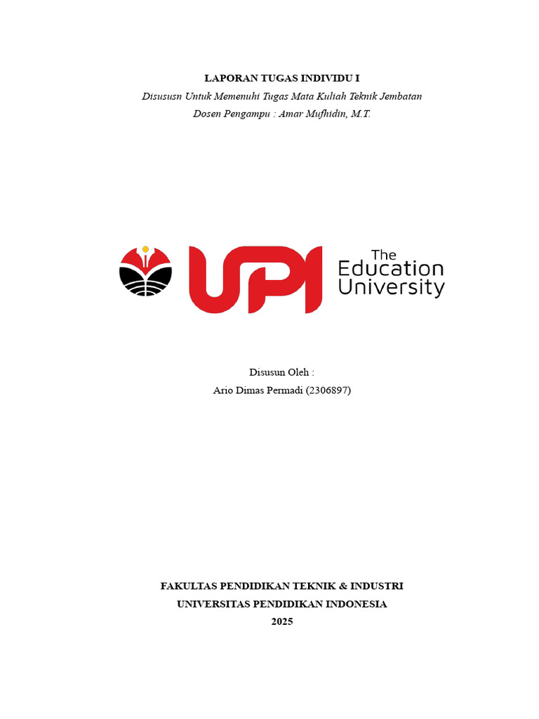 Ario Dimas Permadi_ Laporan Tugas Individu I_ Teknik Jembatan | PDF