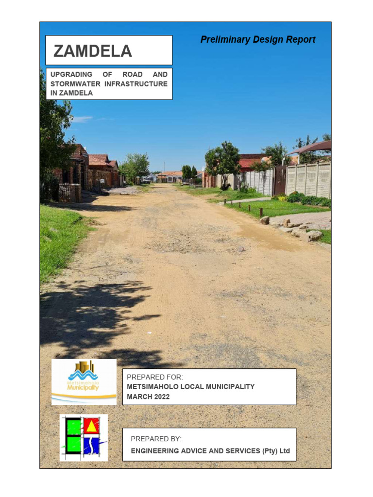 Zamdela Design Report - March 2022: RAOD | PDF | Road | Road Surface