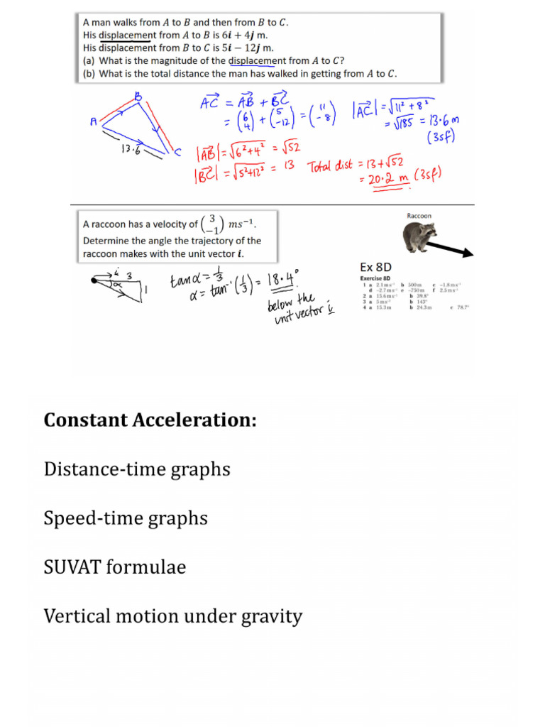 2 Constant Acceleration 1 - Disp-Time, Vel-Time Graphs | PDF
