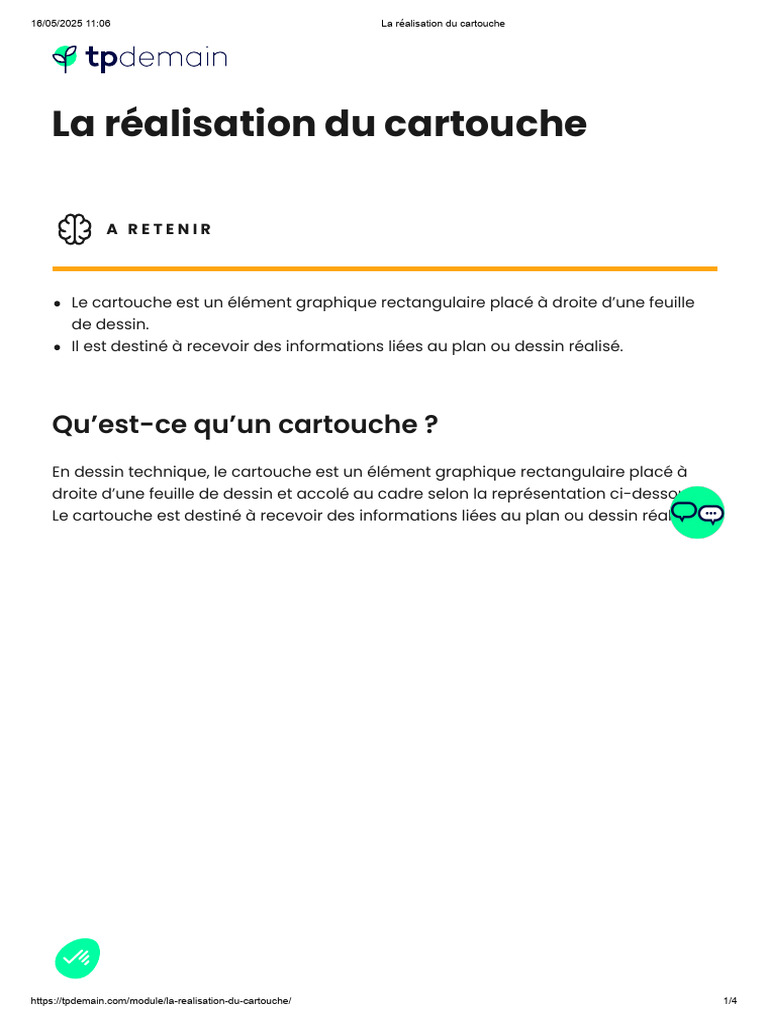 La Réalisation Du Cartouche | PDF | Dessin | Dessin technique