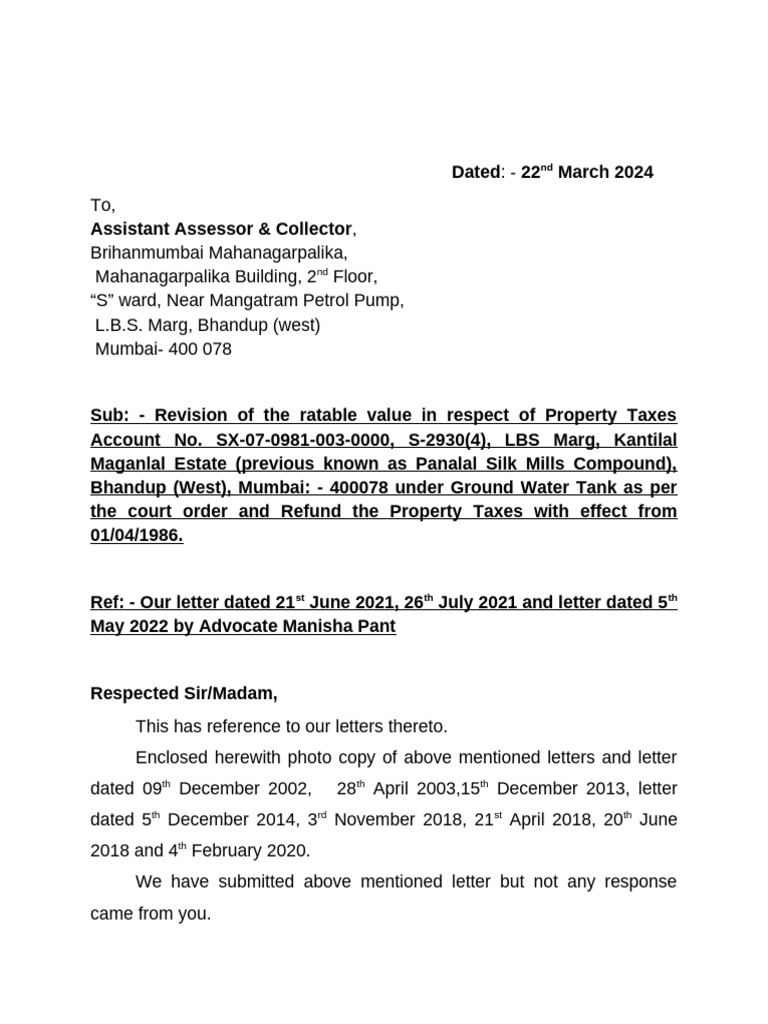 Jhonson and Jhonson Under Ground Water Tank Letter | PDF