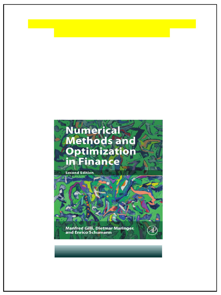 5163Numerical Methods and Optimization in Finance Manfred Gilli full chapters instanly | PDF ...