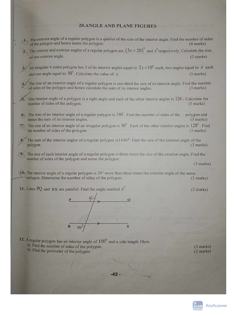 Angles and Plane Figures | PDF