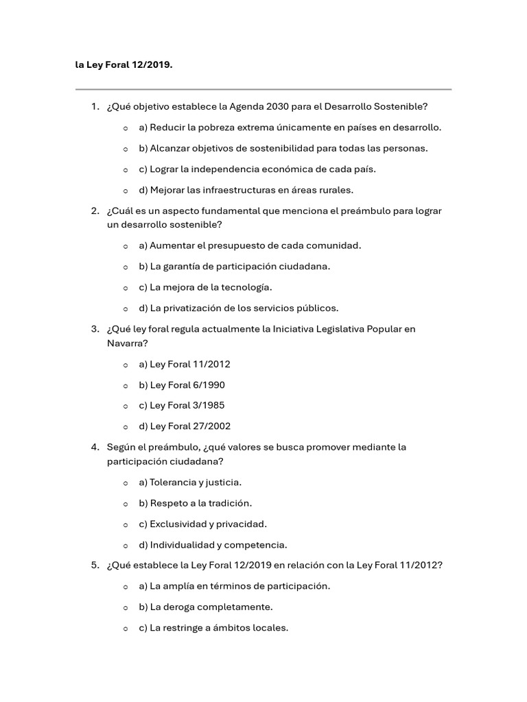 TEMA 9.5 La Ley Foral 12-2019 | PDF | Democracia | Ideologías políticas