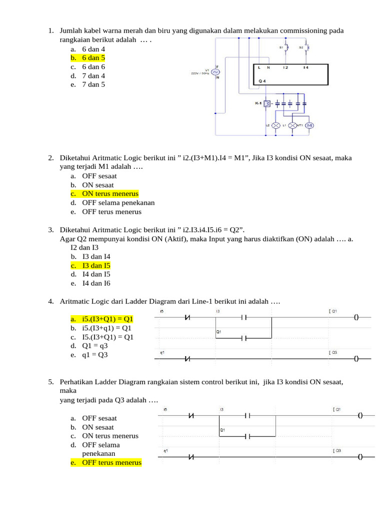 Logika Aritmatika dan Ladder Diagram Kontrol | PDF