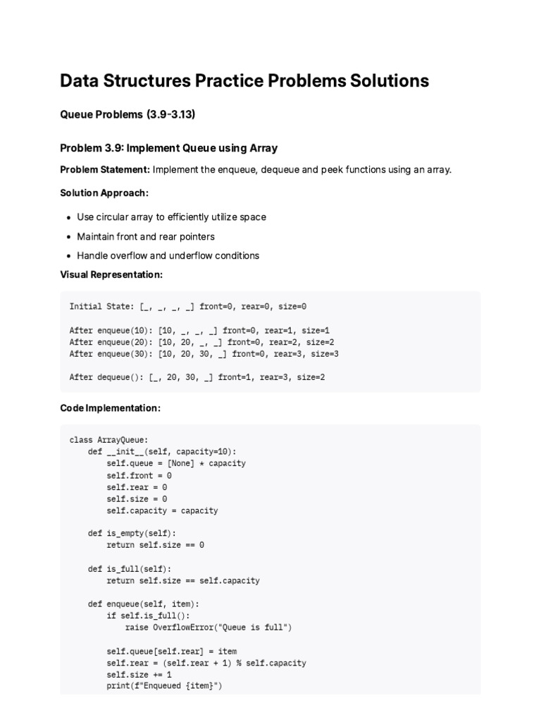 Data Structure Solutions | PDF | Queue (Abstract Data Type ...