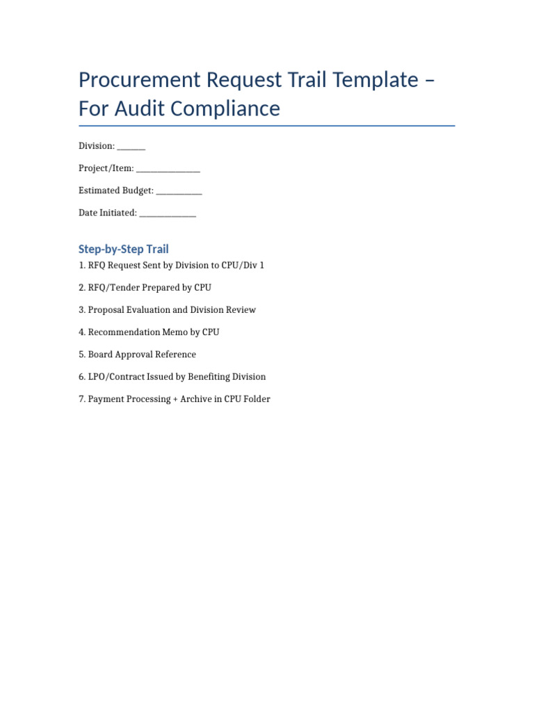 Procurement AuditTrail Template | PDF