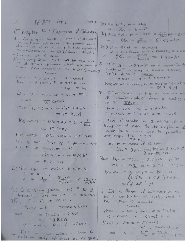 MAT141 Soln - 230209 - 132509 | PDF