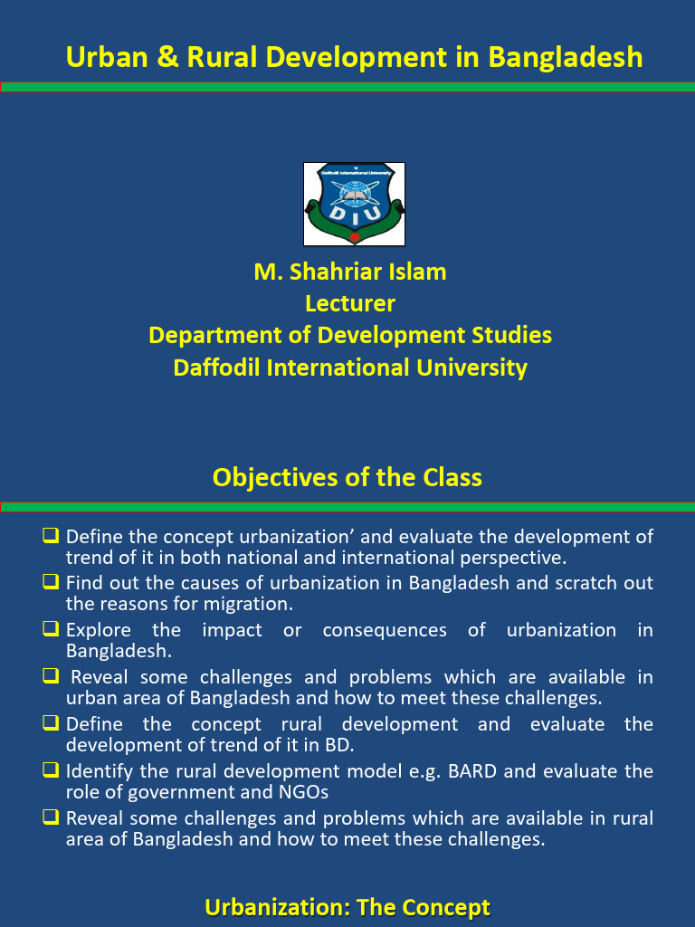 Urbanization and Rural Development in Bangladesh | PDF | Urbanization ...