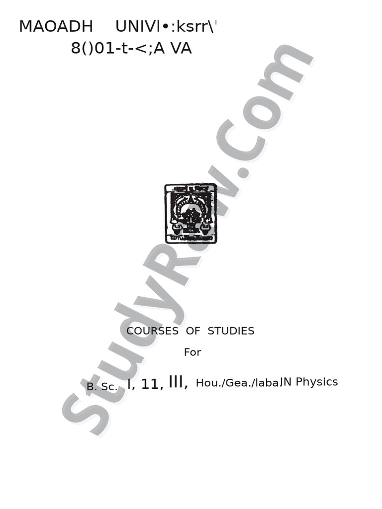 Magadh University BSC Physics 1st Year Honors Syllabus | PDF