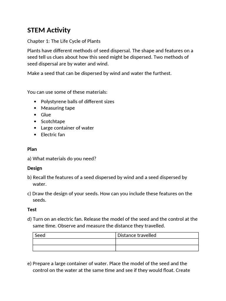 TOP - Science Grade - 5 STEM Activity - 1 | PDF
