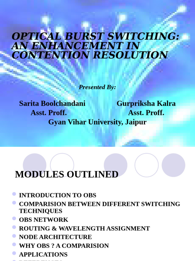 Understanding Optical Burst Switching | PDF | Routing | Computer Network