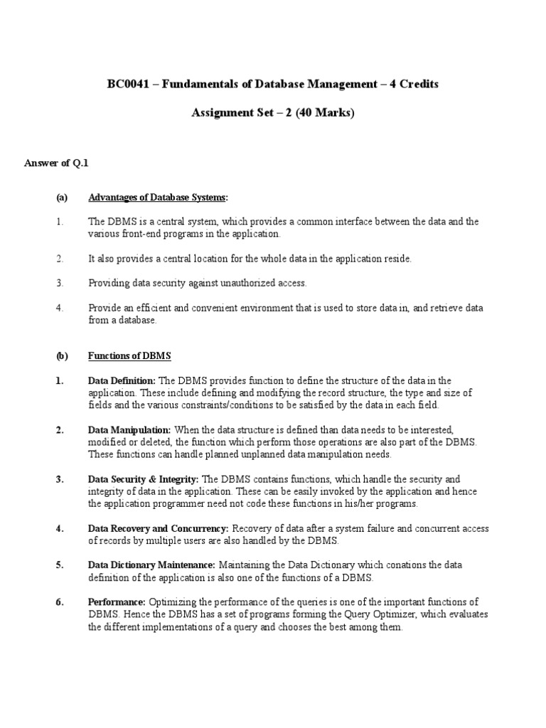 Fundamentals Of Database Management System Pdf Databases Information Retrieval
