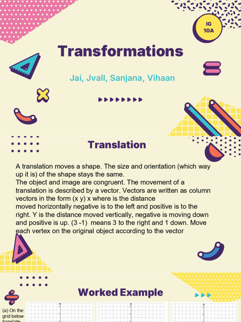 Transformations: Translation, Reflection, Rotation, Enlargement | PDF ...