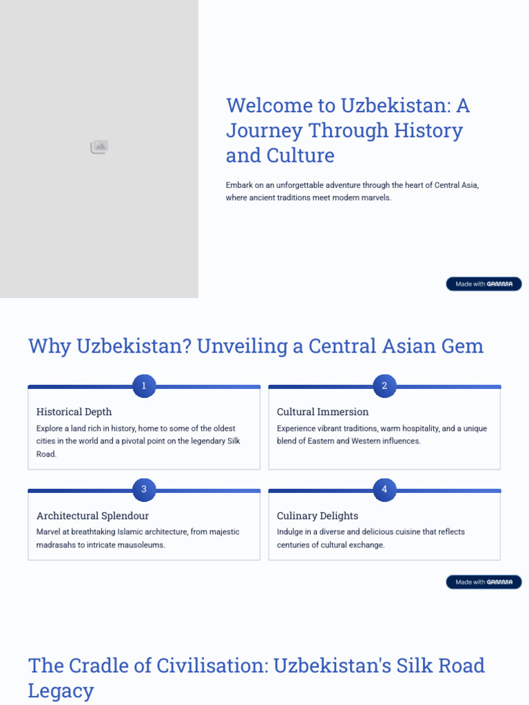 Welcome To Uzbekistan A Journey Through History and Culture | PDF ...