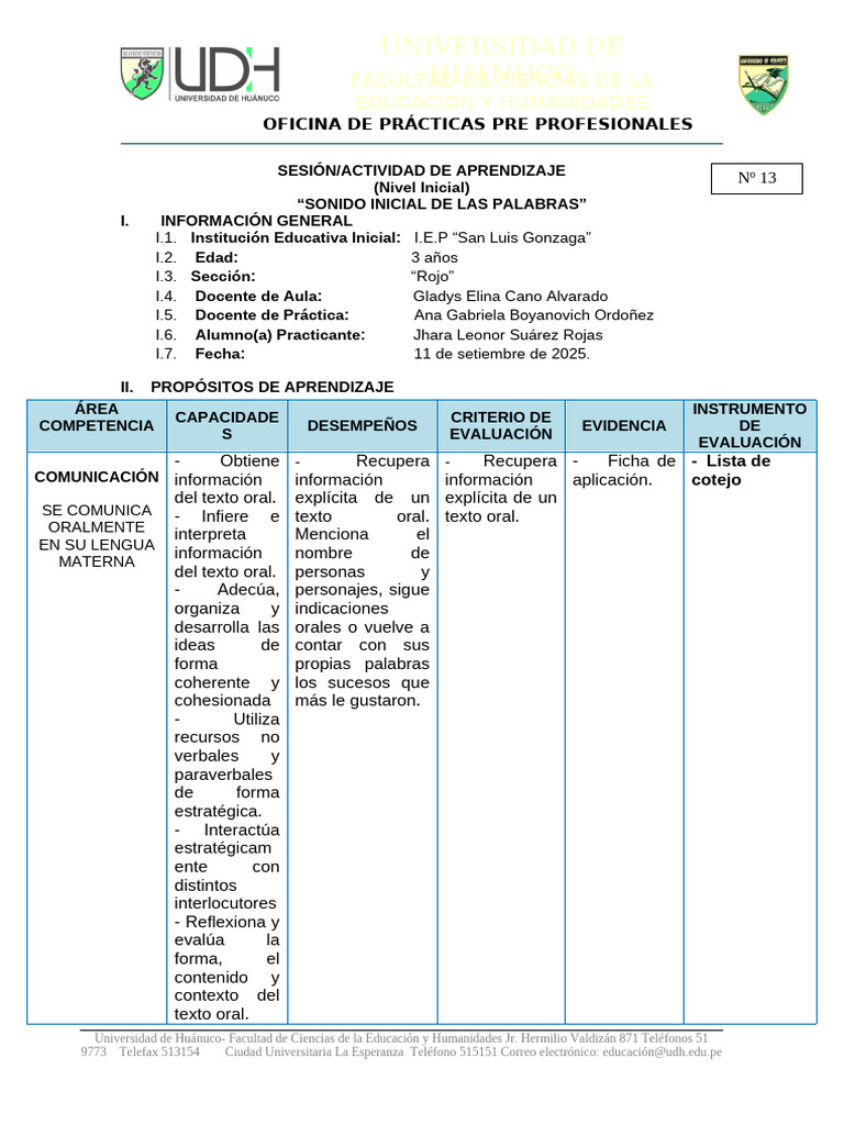13 Sesión Sonido Inicial | PDF | Comunicación | Inteligencia