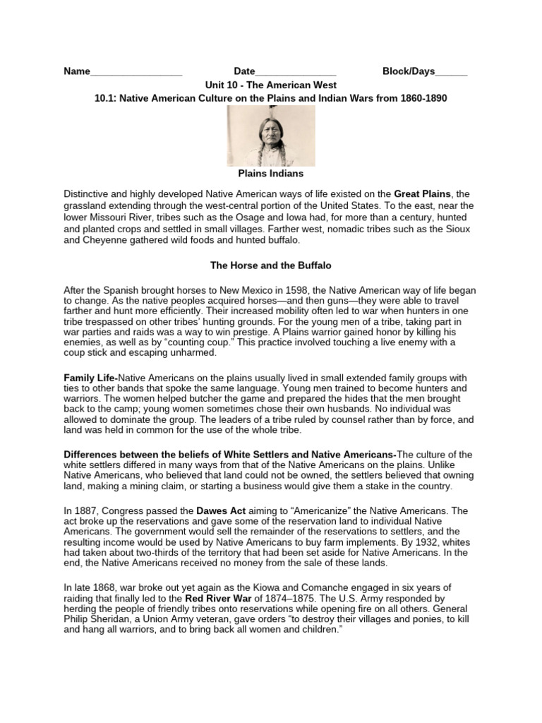 Native American Life on the Great Plains | PDF | Canadian Prairies ...
