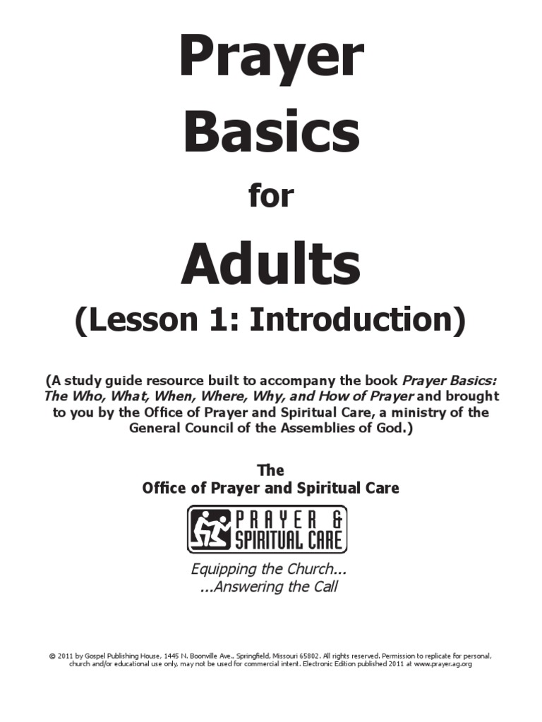 Prayer Basics Adult Lesson - Week One | PDF | Prayer | God