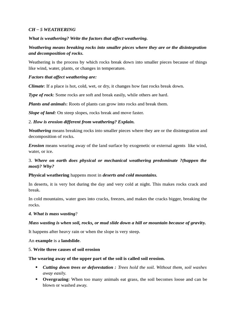 Geography sg | PDF | Weathering | Natural Disasters