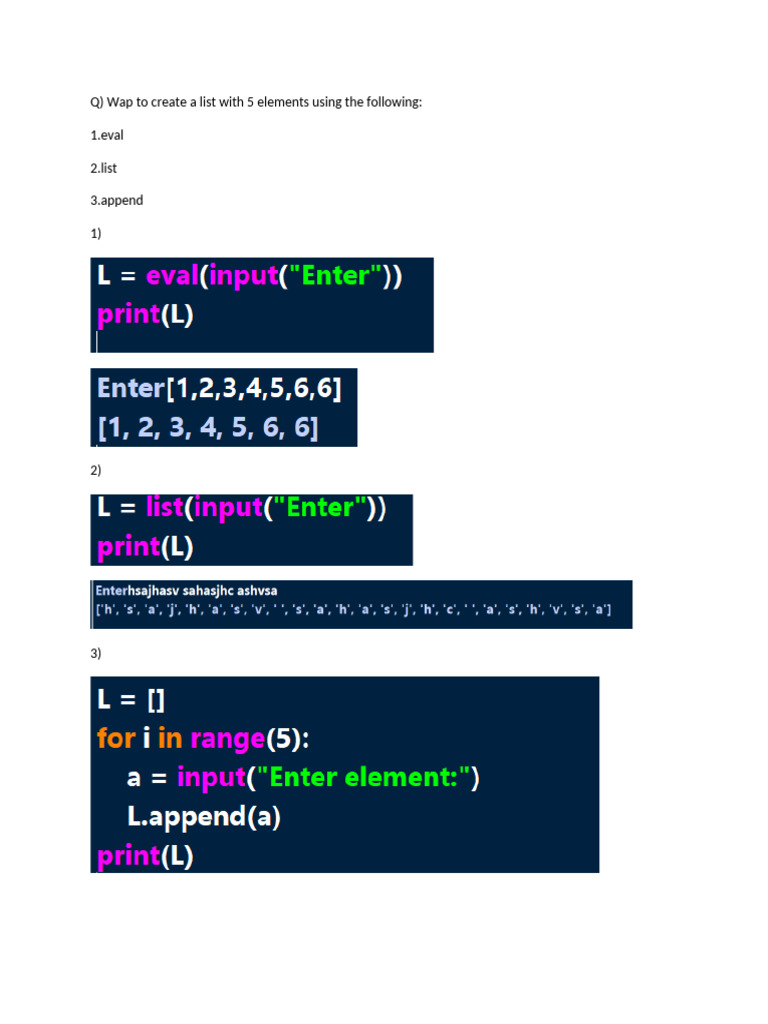 Python List Operations and Examples | PDF
