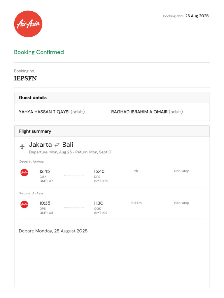 PDF Itinerary MR Yahya Hassan | PDF